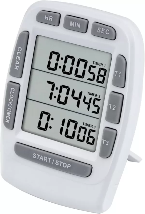 Digital Timer Large LCD 3 Channel Countdown